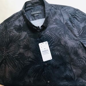 Zara | Shirts | Zara Man Palm Leaf Slim Fit Hawaiian Shirt Nwt | Poshmark